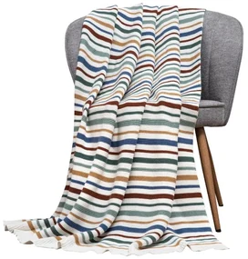 SCANquilt pletený pléd RIB pruhy multi pestrá střední 130 x 200 cm