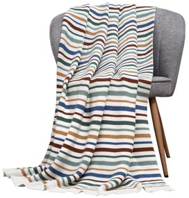 SCANquilt pletený pléd RIB pruhy multi pestrá střední 130 x 200 cm