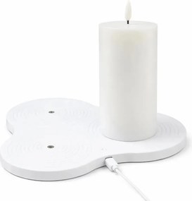 Nabíjecí podložka pro 3 LED dobíjecí svíčky, bílá