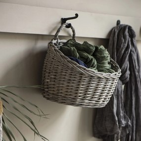 IB LAURSEN Proutěný závěsný košík Willow Basket, šedá barva, přírodní barva, proutí