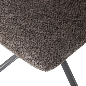 Hnědé otočné křeslo z textilie bouclé Soren – WOOOD