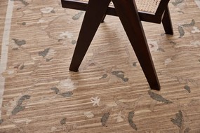 Diamond Carpets India, Ručně vázaný kusový koberec Flora DESP P48 Brown Mix, 80x150, hnědá, chodba / předsíň