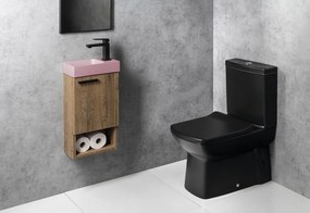 Sapho Piccolino umývátko 30,8 x 10 x 17 cm otvor pro baterii vpravo bez přepadu beton růžová PK30521