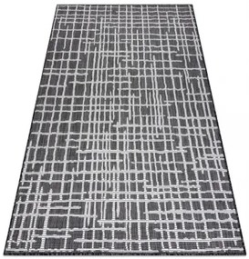 Kusový koberec Sisalový SION 22144 Proužky černý / ecru Rozměr: 80x150 cm