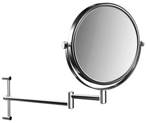 Emco Cosmetic mirrors Pure - Nástěnné kulaté holící a kosmetické zrcadlo výškově stavitelné, Ø 200 mm, 3 násobné zvětšování, chrom 109400115