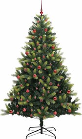 Umělý skládací vánoční stromeček 300 LED Zelená 210 cm PVC a PE 3396000
