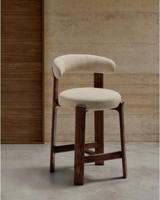 Béžová/v tmavě přírodní barvě barová židle z jasanového dřeva (výška sedáku 65 cm) Granite – Kave Home