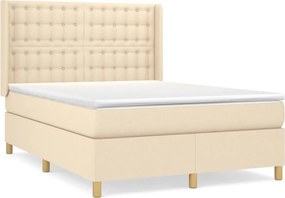 Box spring postel s matrací krémová 140x190 cm textil 3132310