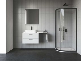 Ravak Blix II - Sprchový kout čtvrtkruhový NBLCP4, 90x90 cm, černá/čiré sklo 3BM70300Z1