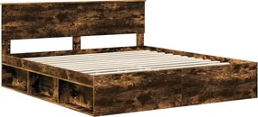 Rám postele Kouřový dub 180 x 200 cm Masivní borové dřevo 3410568