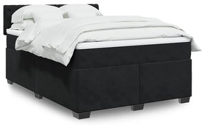Box spring postel s matrací černá 160x200 cm samet 3288662