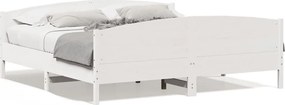 vidaXL Rám postele s čelem voskově 200x200 cm masivní borovice [3216161] Barva: Bílá