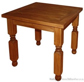 dřevěný rustikální stylový jídelní stůl z masivního dřeva borovice Mexicana MES03 frézované nohy euromeb