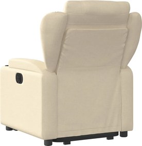 Elektrické zvedací polohovací křeslo krémové textil 3204515