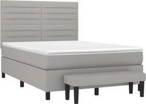 Box spring postel s matrací světle šedá 140 x 190 cm textil 3136669