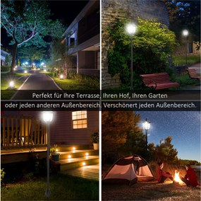 Outsunny Solární lucerna Zahradní lucerna Cestovní světlo s LED 10 lumenů Černá 15 x 120cm