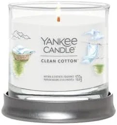 Yankee Candle vonná svíčka Signature Tumbler ve skle malá Clean Cotton 122 g