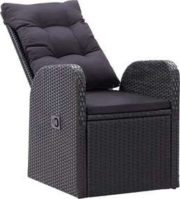 5dílný zahradní jídelní set černý 3068766