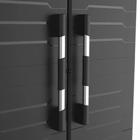 Keter Úložná skříň s policemi Garage XL černo-stříbrná 188 cm - Default Title