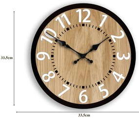 Dřevěné nástěnné hodiny Berlin 33 cm bílé/hnědé