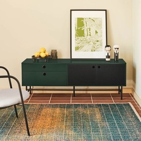 Tmavě zelený TV stolek 140x52 cm Punto - Teulat