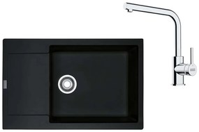 Franke - Kuchyňský set G261O, fragranitový dřez MRG 611-78 BB a baterie FS 3230.031, onyx/chrom 114.0700.727