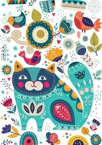 YAZZ Puzzle Kočka a ptáčci / 1000 dílků / 68 x 48 cm