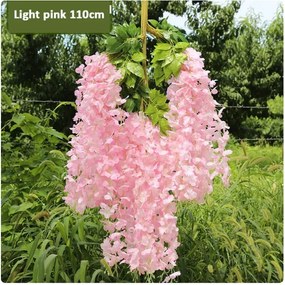 Závěsná girlanda - umělé květy (12 ks) Barva: světle růžová