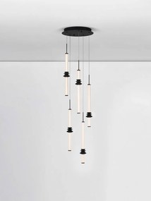 Matně černé keramické LED stmívatelné závěsné svítidlo se stínidlem z akrylového skla ø 35 cm Stalactite – Nova Luce