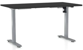 Výškově nastavitelný stůl OfficeTech A, 120 x 80 cm, šedá podnož, černá