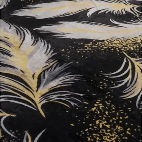 Jahu Mikroflanelové povlečení Černozlatá pírka 140x200, 70x90 cm