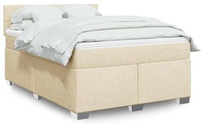 Box spring postel s matrací krémová 140x190 cm textil 3285888