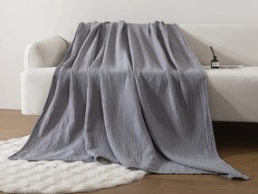 XPOSE® Mušelínová deka SENA Premium - tmavě šedá 140x200 cm