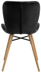 Scandi Vintage černá koženková jídelní židle Matylda