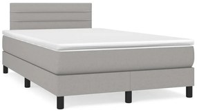 Box spring postel s matrací a LED světle šedá 120x190 cm textil 3270046