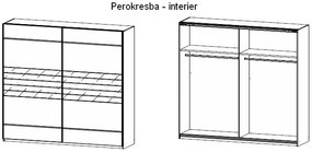 Šatní skříň Nienburg, bílá/tmavá šedá