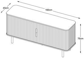 Designová komoda Parveen 160 cm černý dub