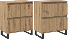 Servírovací skříň 2 ks Artisanový dub 60 x 35 x 70 cm 3394546