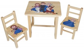 ČistéDřevo Dřevěný dětský stoleček s židličkami - Ledové království