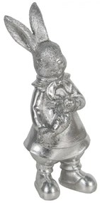 Velikonoční dekorace králíka ve stříbrném provedení Métallique – 12x11x22 cm