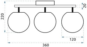 Toolight - Stropní kovová lampa GLAMOUR 3xE27 60W APP672-3C, chromová, OSW-05642