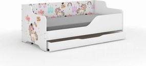 Wooden Toys Dětská postel LILU 160x80 JEDNOROŽEC RAINBOW – set