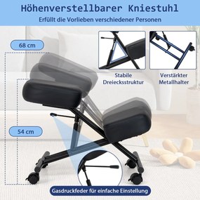 Costway Ergonomická podkolenní stolička se šikmým sedákem pro ortopedickou