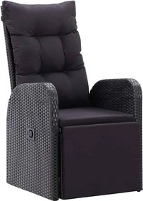 5dílný zahradní jídelní set černý 3067721