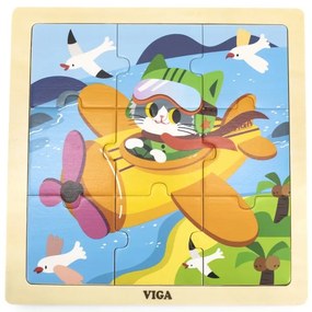 Viga Dřevěné puzzle Letadlo