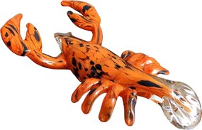 Skleněný rak soška - těžítko (Mořský rak figurka)