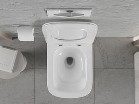Mexen Riva WC mísa Rimless Tornado s pomalu sklápějící deskou slim, duroplast, bílý lesk - 30630200T