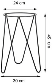 STOJAN NA KVĚTINÁČ TRIPOD 45X30X24 CM ČERNÁ