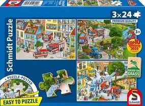 SCHMIDT Puzzle Hasiči / 3x24 dílků / od 3 let / 26,3 x 17,8 cm