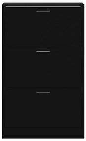 Botník černý 63x24x103 cm kompozitní dřevo - Default Title